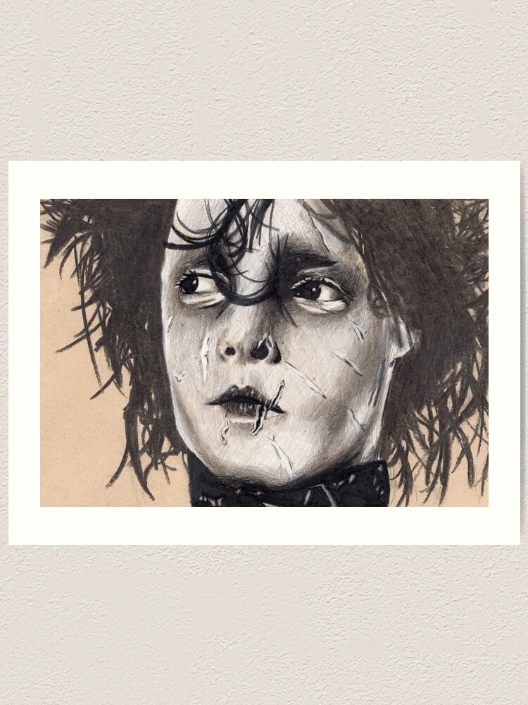 "Edward Scissorhands Realism Drawing" Art Print by MidniteMonsterz ...