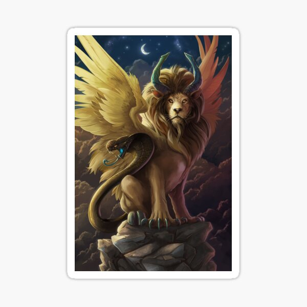 "Chimera on The Rocks" Sticker for Sale by TsaoShin | Redbubble