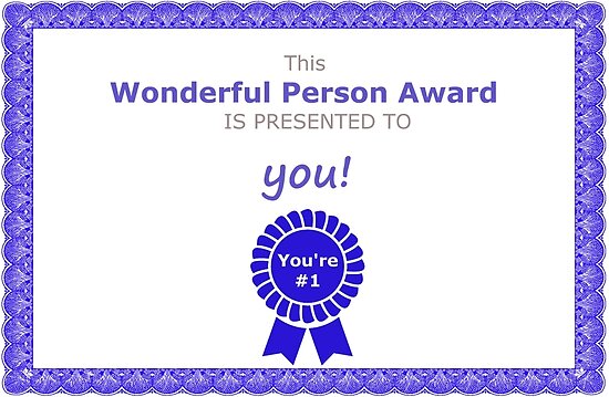 "Wonderful Person Award" Poster by YellowLion | Redbubble