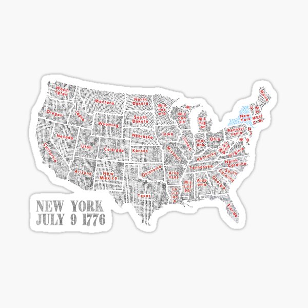 "Map of USA - New York highlighted" Sticker for Sale by spiralpaper ...