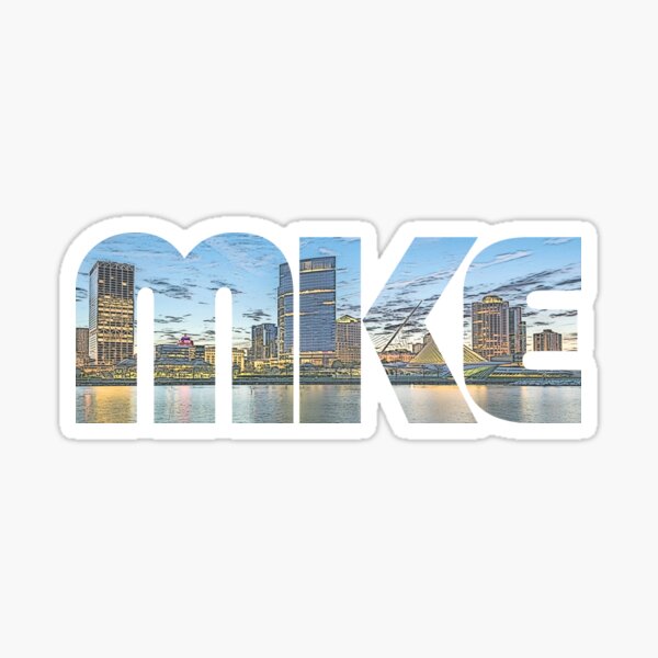 "Milwaukee, Wisconsin MKE Suntset Cityscape " Sticker for Sale by Joe O ...