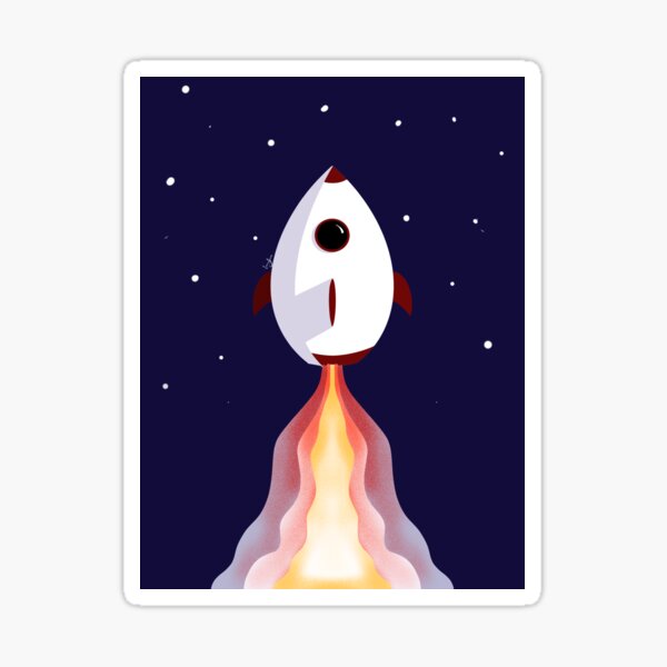 "Rocket ship" Sticker for Sale by ellarossssss | Redbubble