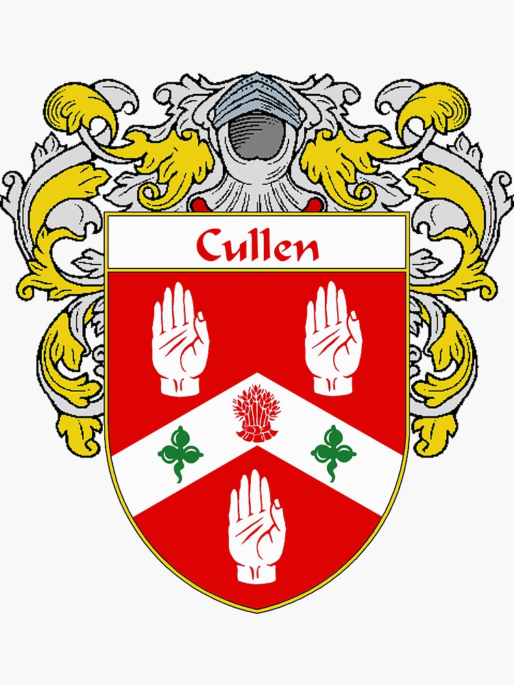 "Cullen Coat of Arms/Family Crest" Sticker for Sale by William Martin ...