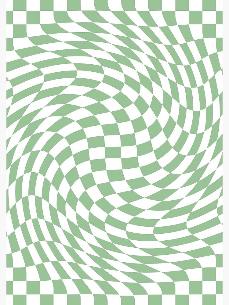 "Sage Green and White Checker Warp Pattern" Spiral Notebook for Sale by ...