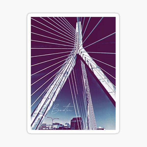 "Zakim Bridge" Sticker for Sale by AlegriaPhoto | Redbubble