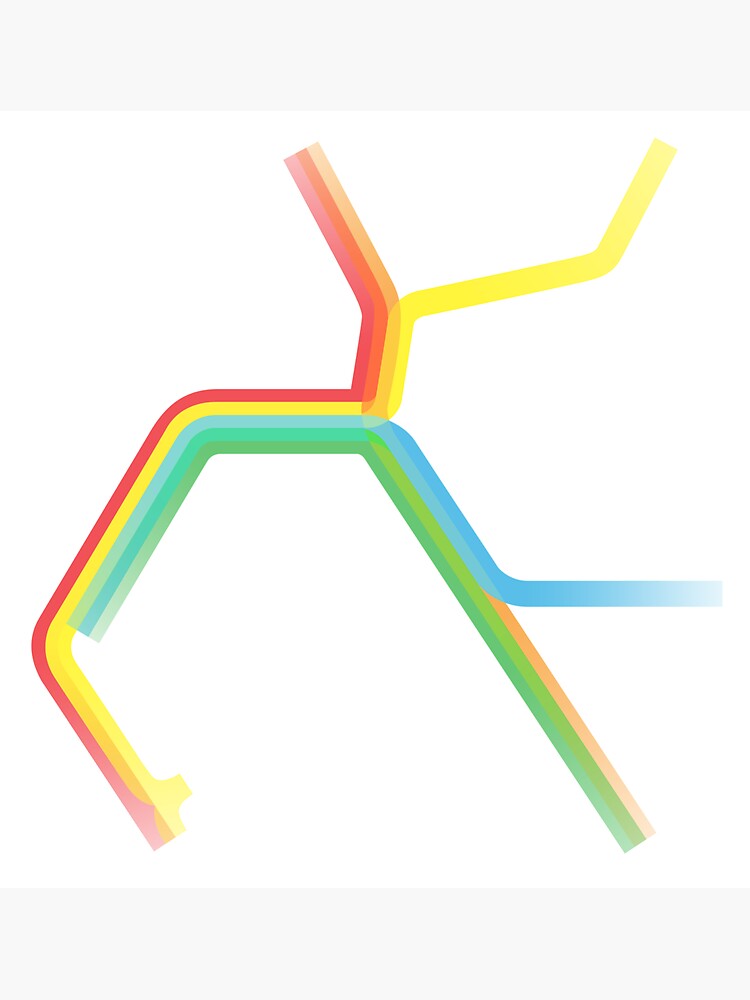 "Rainbow BART Map" Sticker by dunakin | Redbubble