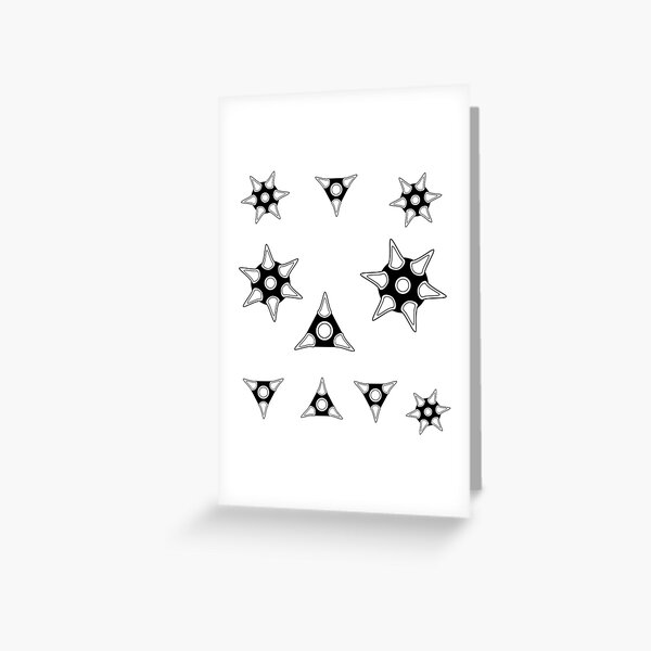 "Modern Spiked Triangle and Bomb Shapes " Greeting Card by ...