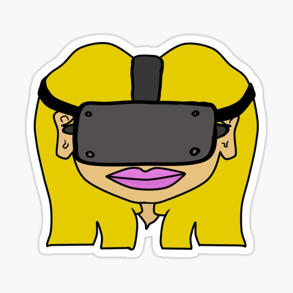 "Blond VR GIRL - VIRTUAL REALITY" Sticker for Sale by phys | Redbubble