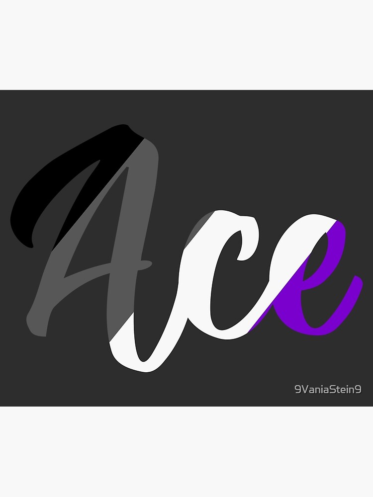 "Colorful Ace Word Asexual Asexuality Colors Black Gray Off-White Or ...