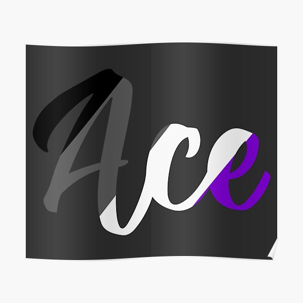 "Colorful Ace Word Asexual Asexuality Colors Black Gray Off-White Or ...