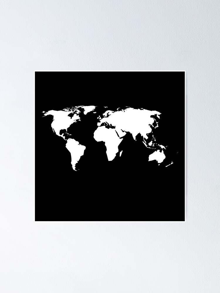 "World map white color on transparent background" Poster for Sale by ...