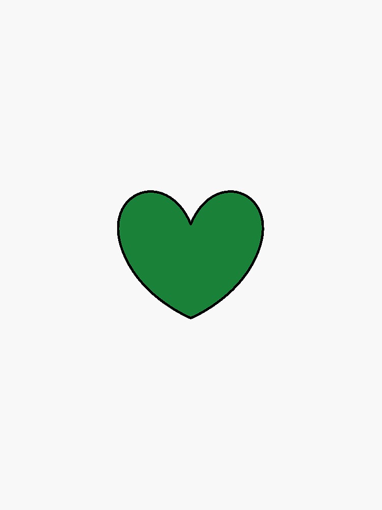 "Basic green heart with black border" Sticker for Sale by Abbse10 ...