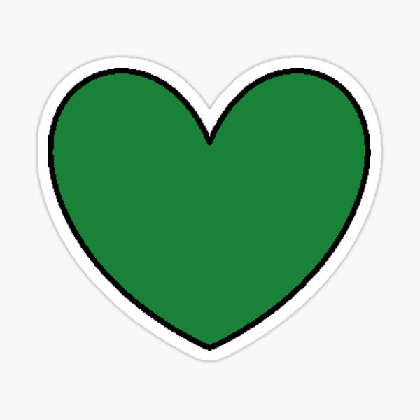 "Basic green heart with black border" Sticker for Sale by Abbse10 ...