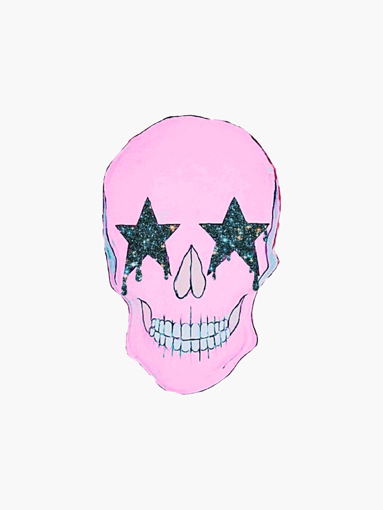 "Preppy Skull Star Eyes Galaxy" Sticker for Sale by xopreppydesigns ...