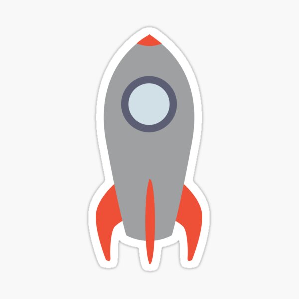 "Retro Rocket Ship" Sticker for Sale by Eggtooth | Redbubble
