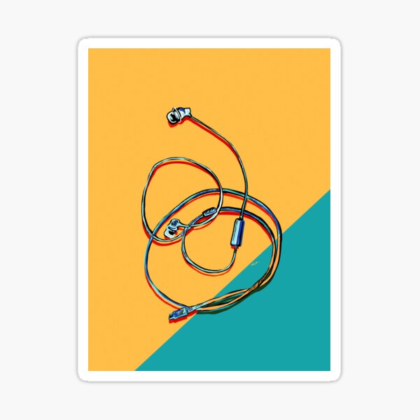 "Earbuds" Sticker for Sale by eecookart | Redbubble