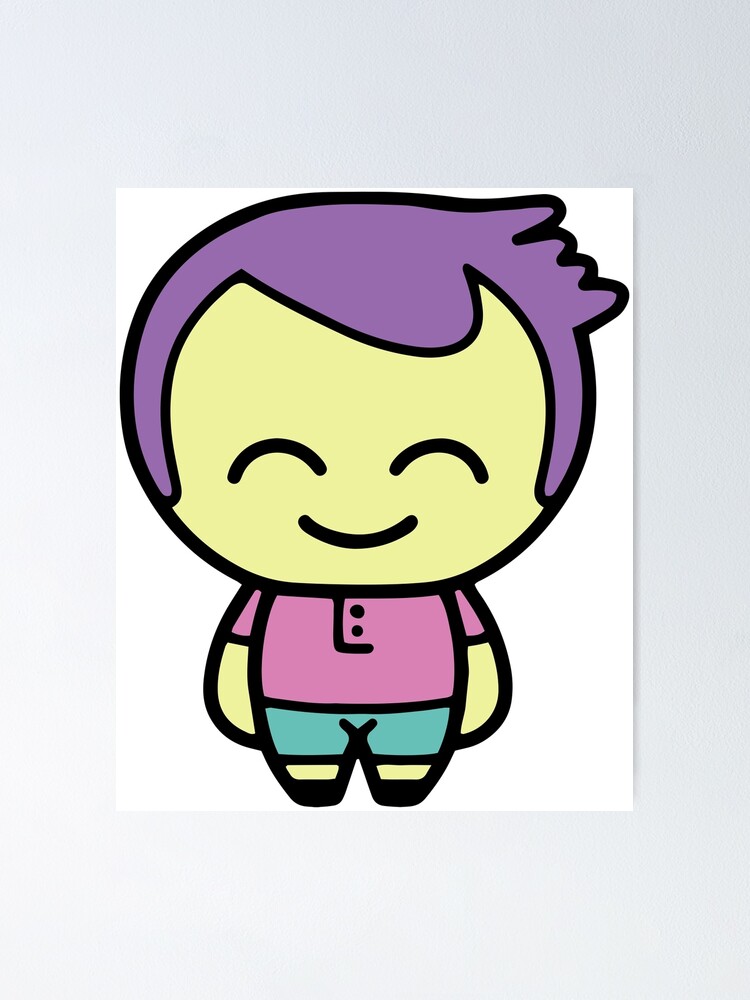 "Cute Smiling Boy Sticker" Poster for Sale by 9george | Redbubble