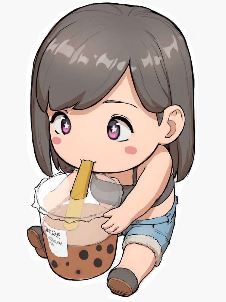 "Boba girl chibi" Sticker by seunya | Redbubble