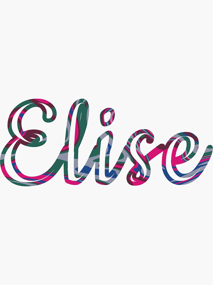 "Elise Name Sticker" Sticker for Sale by uni-hannah-corn | Redbubble