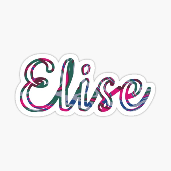 "Elise Name Sticker" Sticker for Sale by uni-hannah-corn | Redbubble
