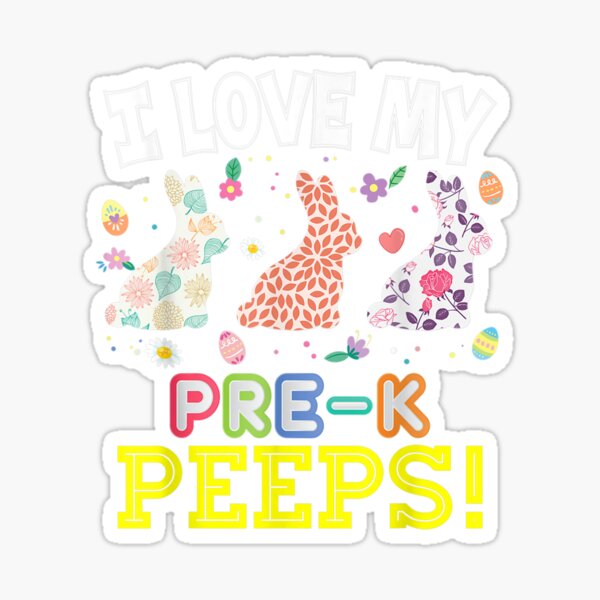 Pegatina «Amo a mi maestra de Pre K Peeps Conejitos de Pascua Búsqueda ...