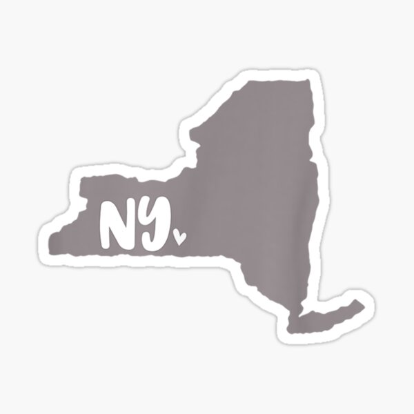 "New York Heart State Outline Design " Sticker for Sale by servantdep ...