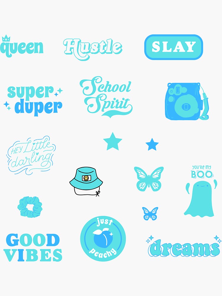 "Blue aesthetic" Sticker for Sale by Hoetoons | Redbubble