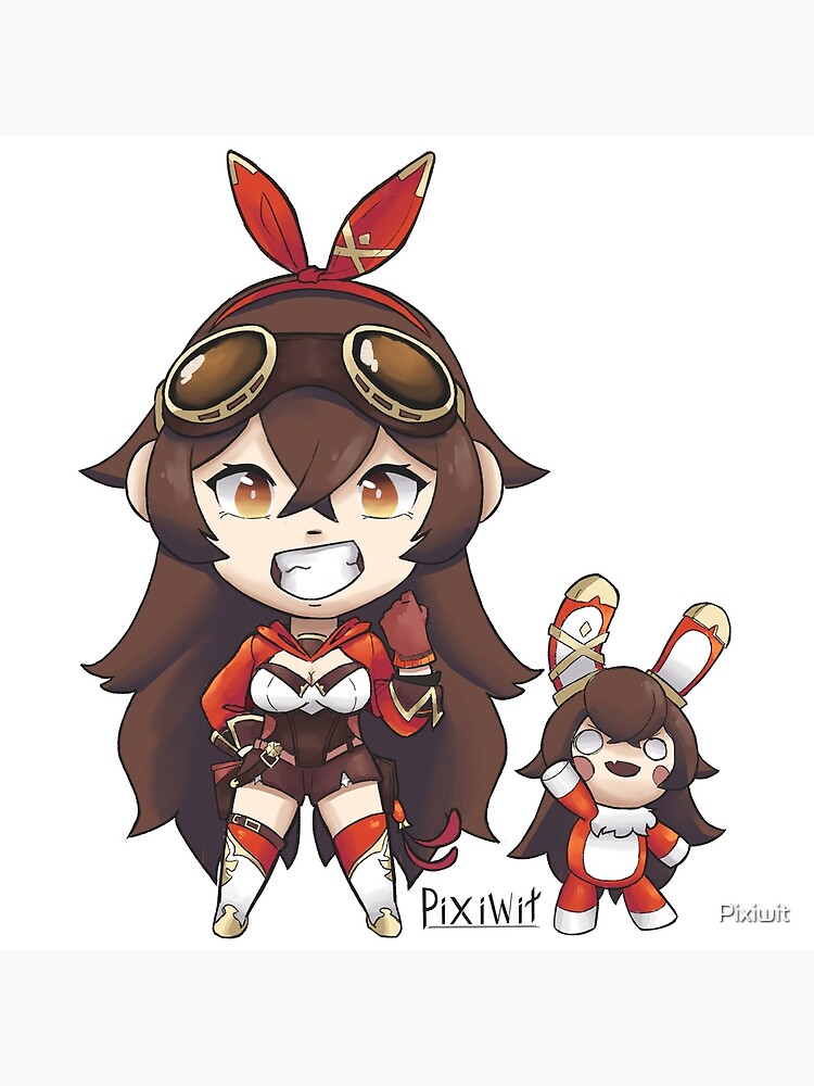 "Amber Chibi (genshin impact)" Poster by Pixiwit | Redbubble