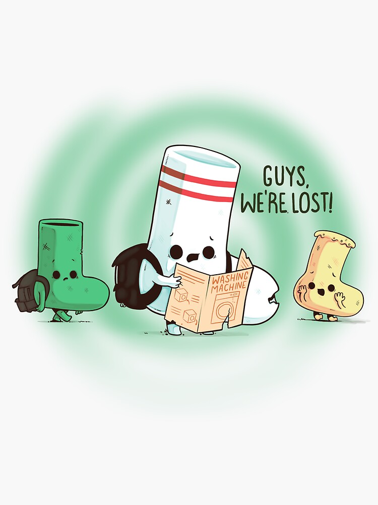 "Lost sock" Sticker by Naolito | Redbubble