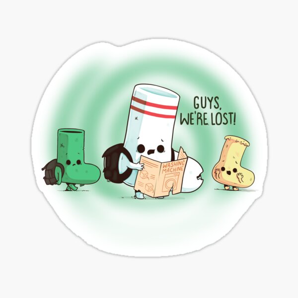 "Lost sock" Sticker by Naolito | Redbubble