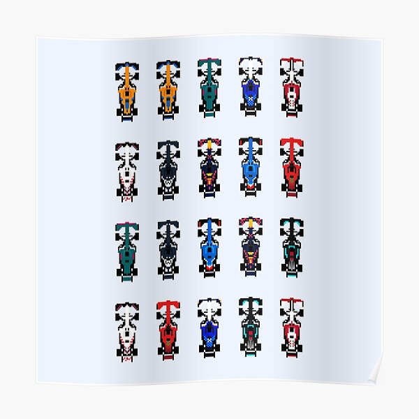 "Formula 1 2021 grid - Pixel art" Poster for Sale by javalinsta | Redbubble