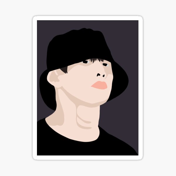 "Minimalistic Portrait of Wonho" Sticker for Sale by ornamental ...