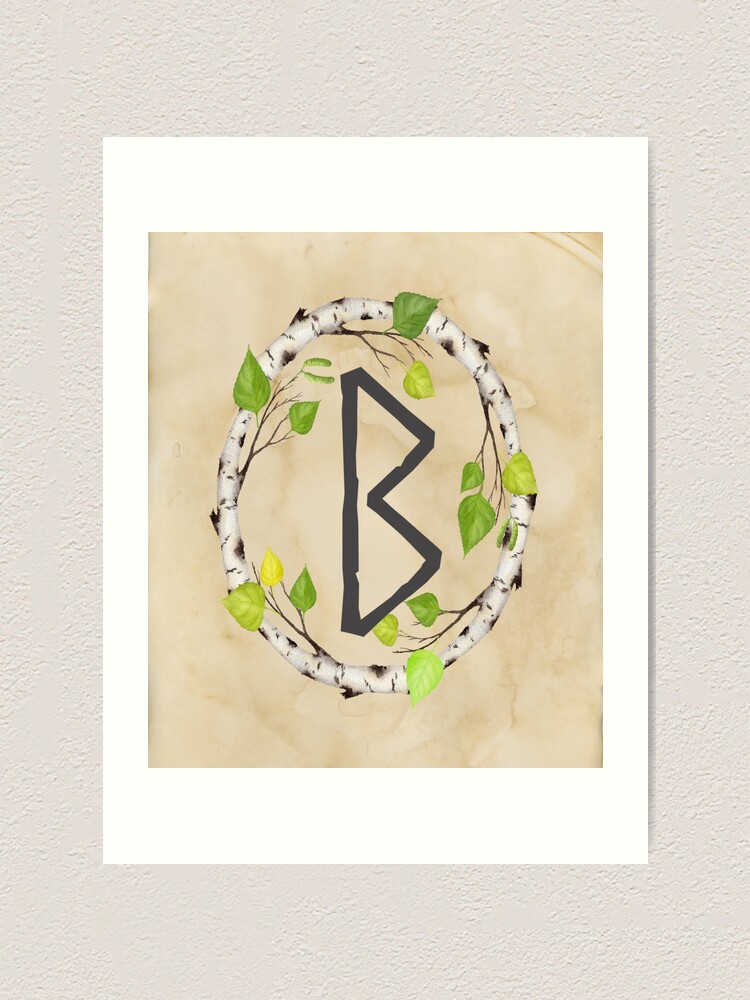 "Berkana Rune | Elder Futhark Norse Runes Alphabet" Art Print for Sale ...