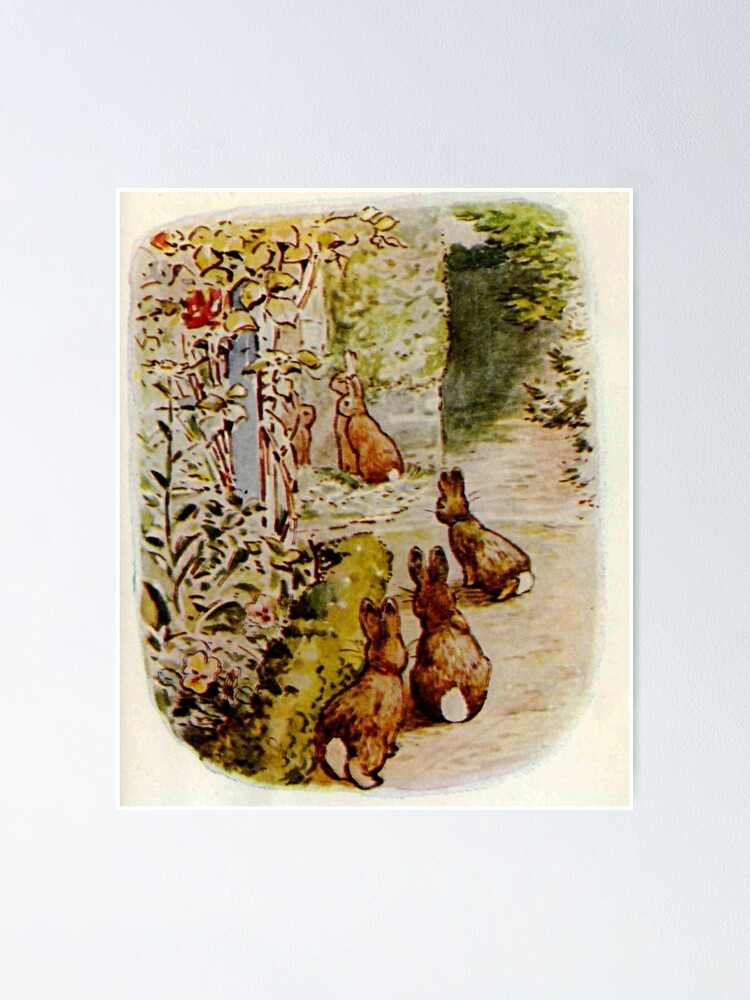 "Cute Vintage Rabbit: Flopsy Bunnies, Beatrix Potter " Poster for Sale ...