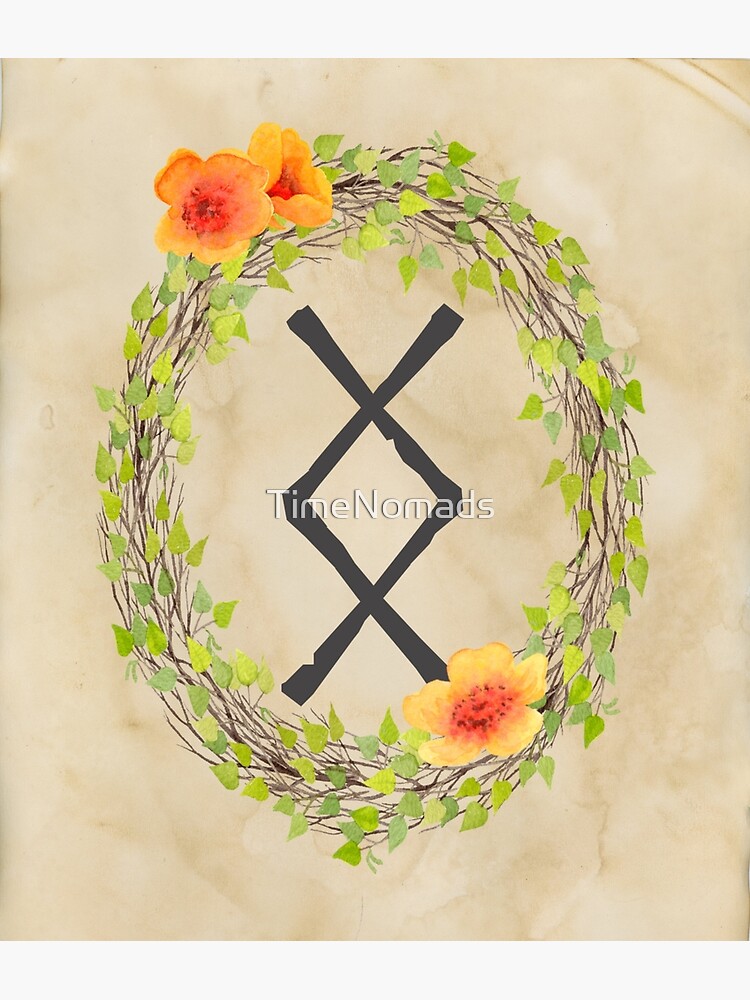 "Ingwaz Rune | Elder Futhark Norse Runes Alphabet" Canvas Print for ...