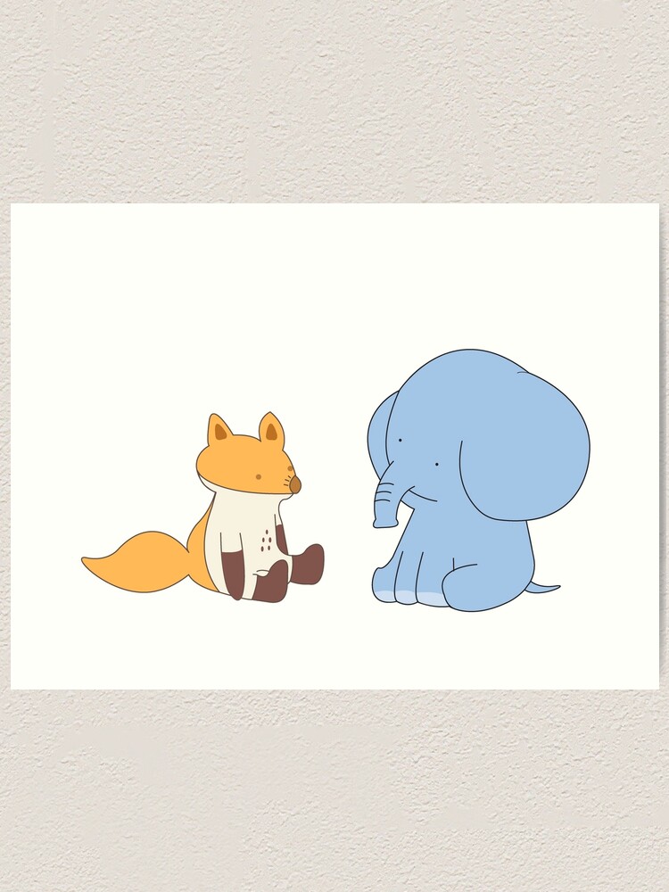 "Cute cartoonist Elephant and Fox illustration " Art Print by aiman-02 ...