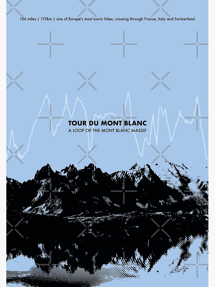 "Tour Du Mont Blanc Elevation Art - Blue" Poster for Sale by ...