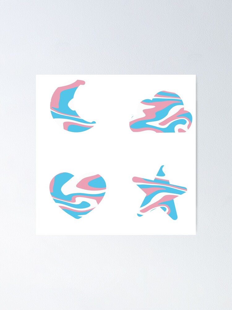 "Cute Shapes - Trans Pride Flag" Poster by GhostLonging | Redbubble