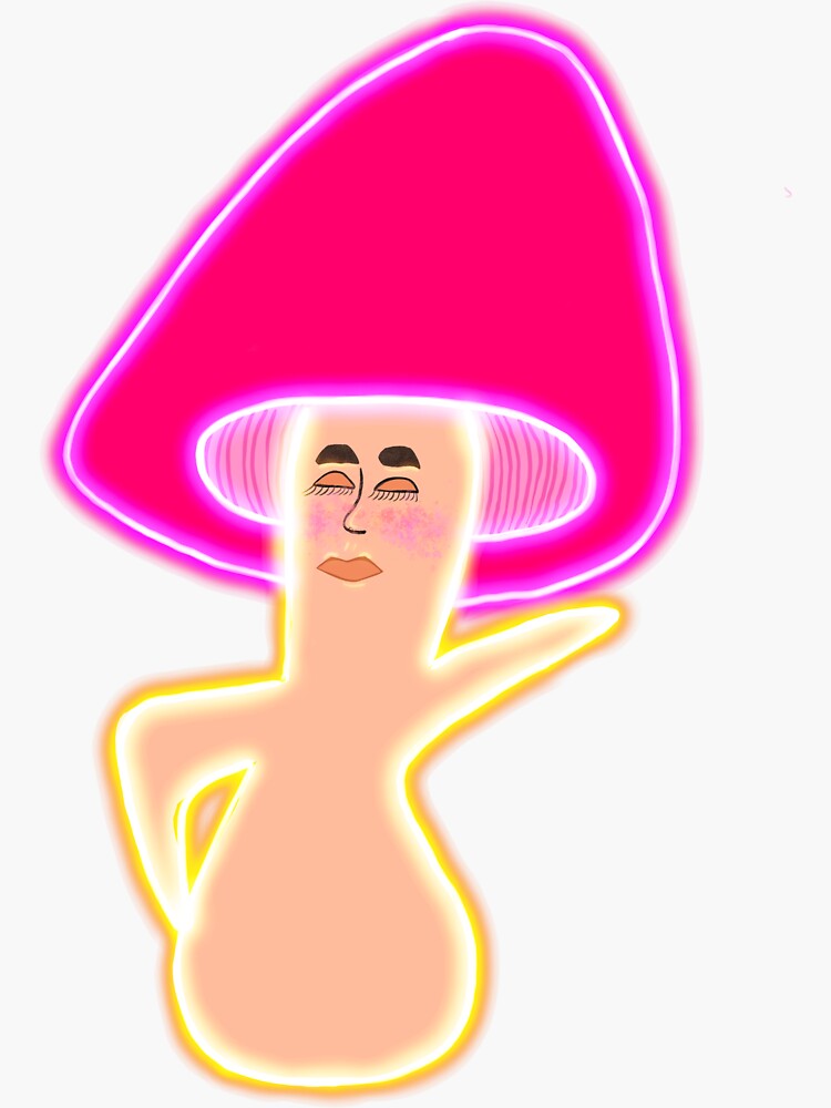 "Goofy mushroom" Sticker for Sale by EarthlingHelena | Redbubble