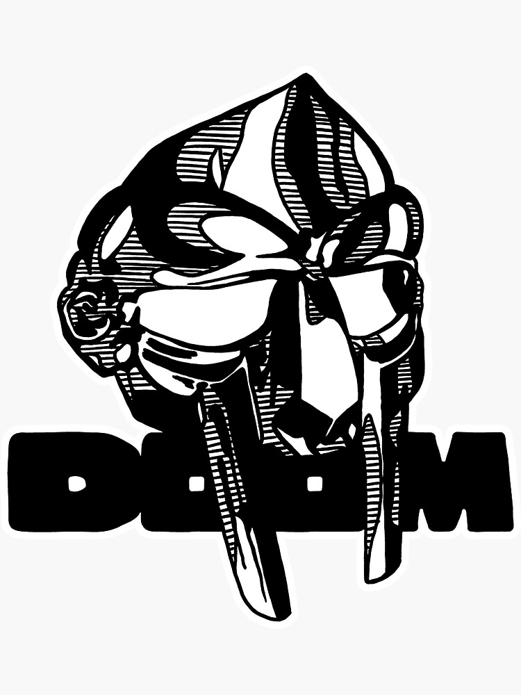 "MASK DOOM LETTERS" Sticker by x9us | Redbubble