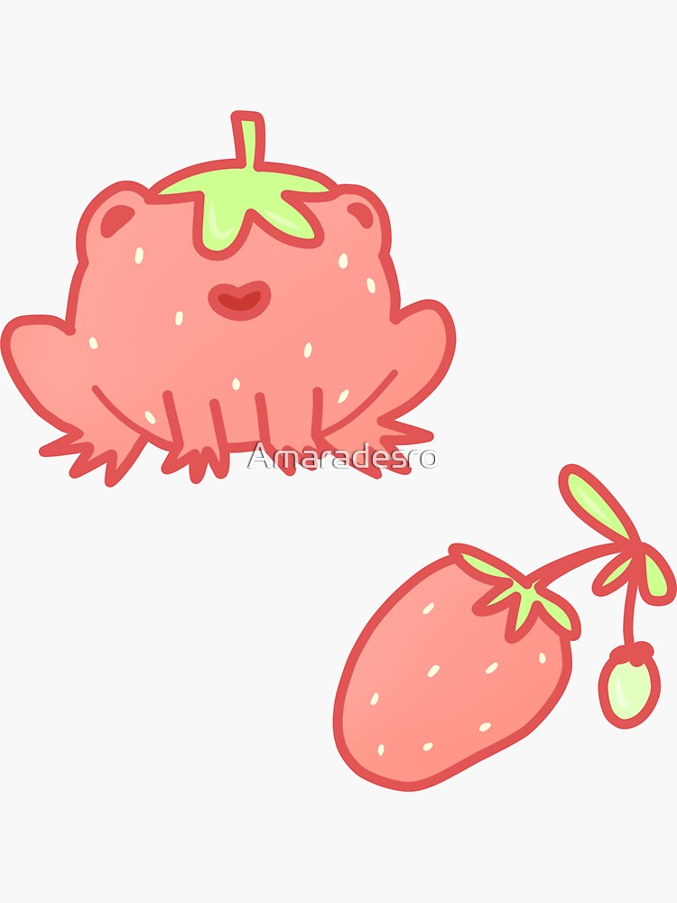 "Strawberry Frog" Sticker for Sale by Amaradesro | Redbubble