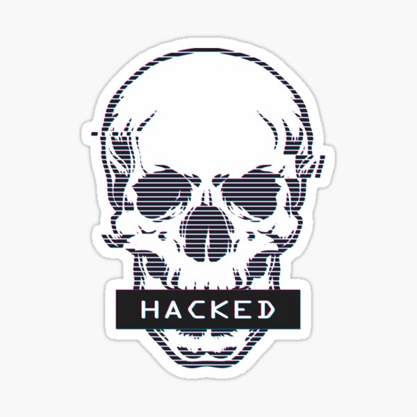 "Virus Hacker Hacked Skull" Sticker for Sale by Devshirt | Redbubble