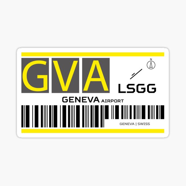 "Destination Geneva Airport" Sticker by kamui1989 | Redbubble
