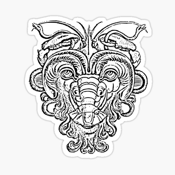 "Grotesque style mask - "Henry"" Sticker for Sale by RoamingRabbit ...