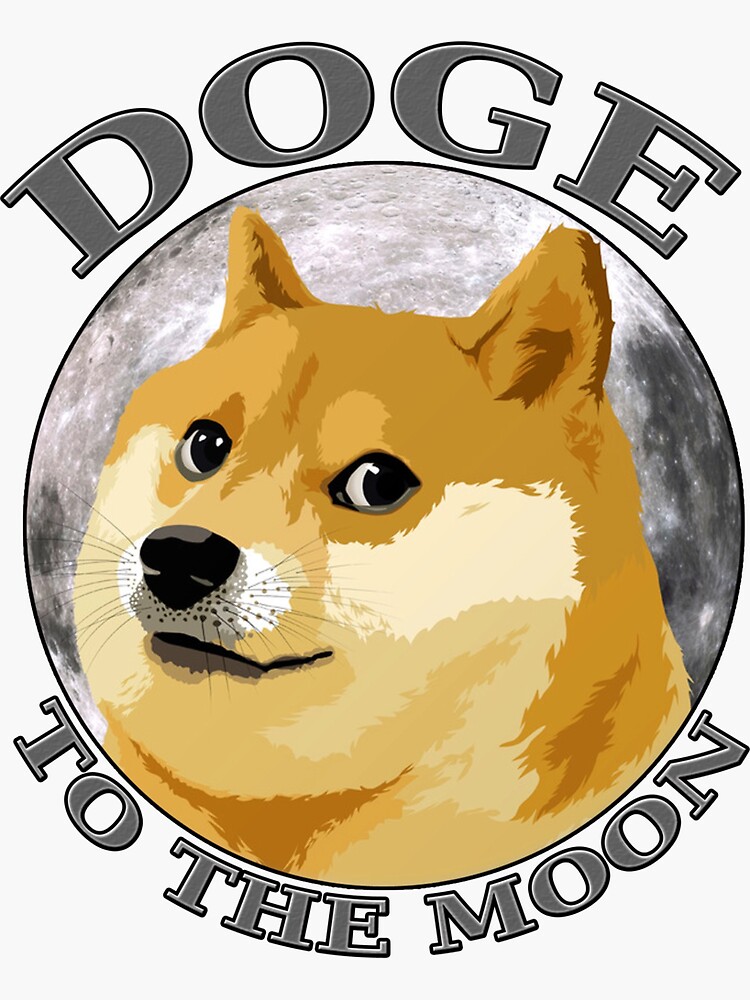 "DOGE To The Moon" Sticker for Sale by Finthur | Redbubble