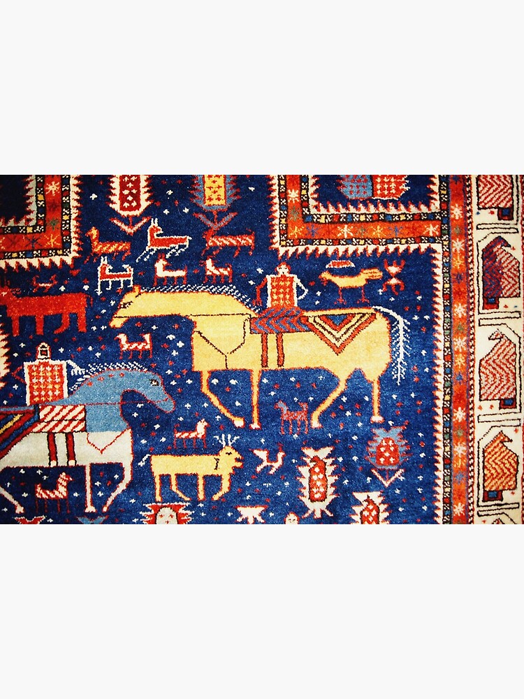 "Shirvan Pictorial Rug With Animals Print" Poster for Sale by bragova ...
