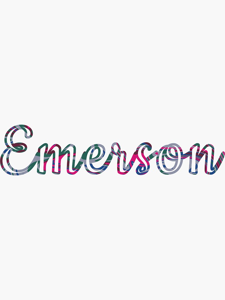 "Emerson Name Sticker" Sticker by uni-hannah-corn | Redbubble