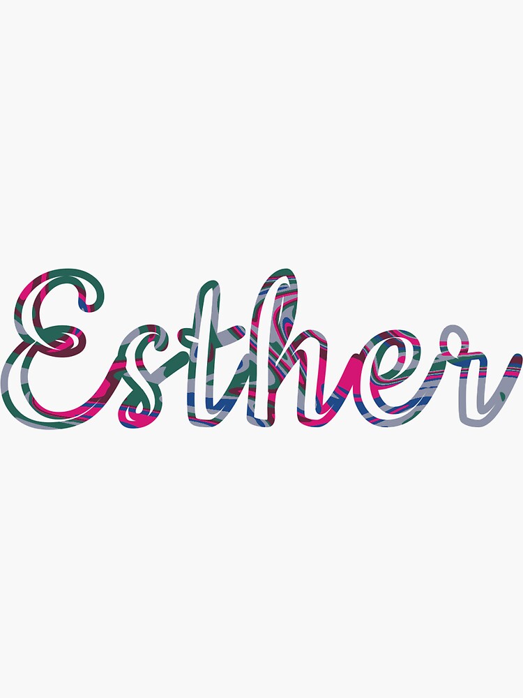 "Esther Name Sticker" Sticker for Sale by uni-hannah-corn | Redbubble