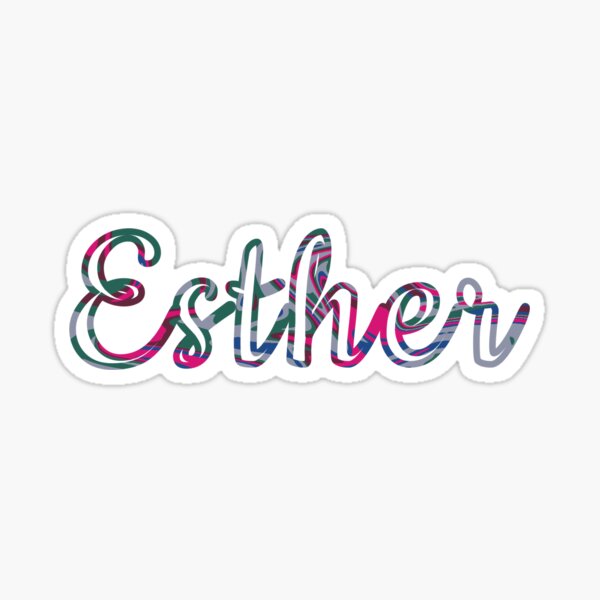 "Esther Name Sticker" Sticker for Sale by uni-hannah-corn | Redbubble
