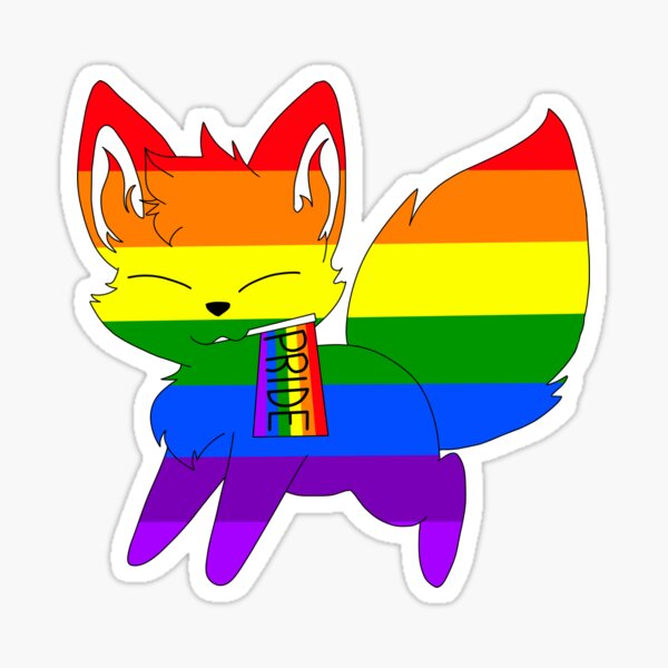 "Gay Pride Fox" Sticker by LonelyNature | Redbubble